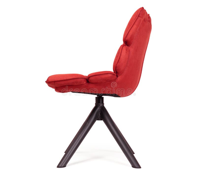 Modern Chair Made from Suede and Metal - Red Stock Photo - Image of ...