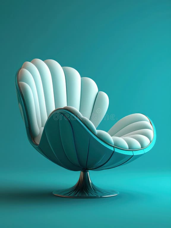A Modern Chair with a Shell Design on the Back, AI Stock Illustration ...