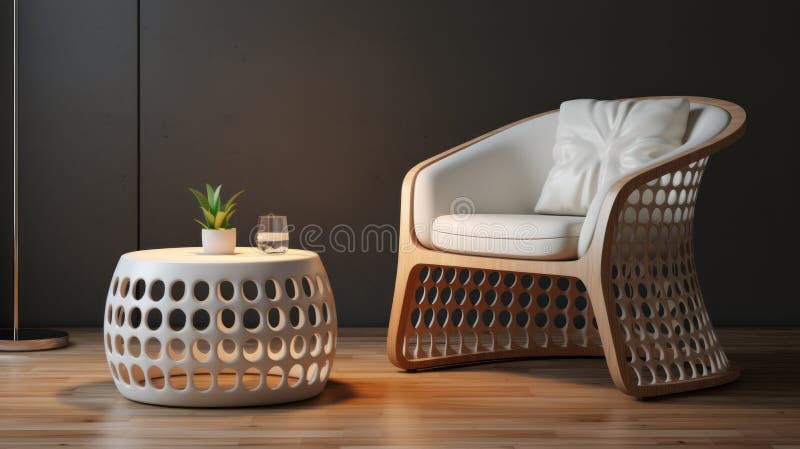 Modern Chair with White Shell Design: Infinity Nets Inspired Furniture ...