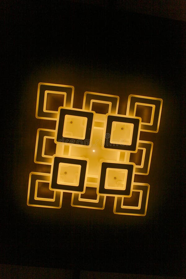 Modern Chandelier on the Ceiling Stock Photo - Image of electricity ...