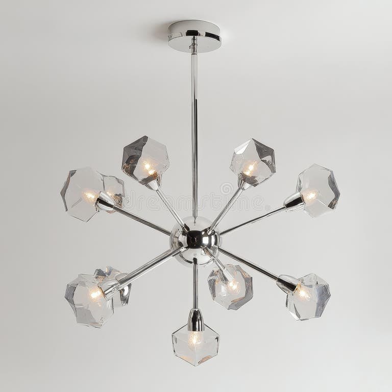 Modern Chandelier with Geometric Design and Multiple Light Sources for ...