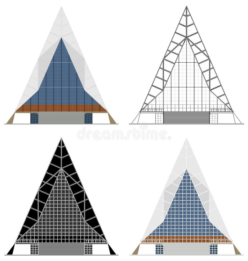 Modern Chapel in Front View Stock Vector - Illustration of design ...