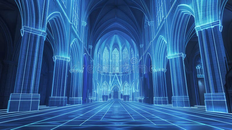 Modern Chapel Showcases a Captivating Wireframe Structure Illuminated ...