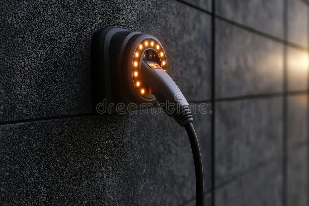 Modern Electric Charging Station with Illuminated Indicators for ...