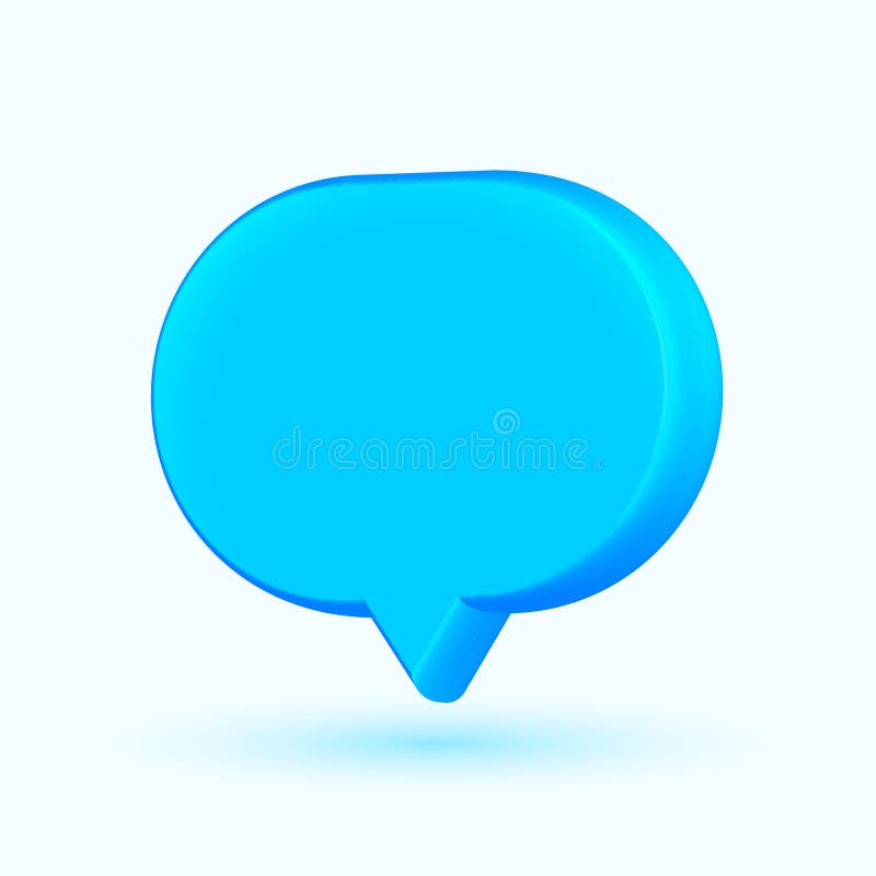 Modern Chat Box Sign Template in 3d Style with Empty Space Stock Vector ...