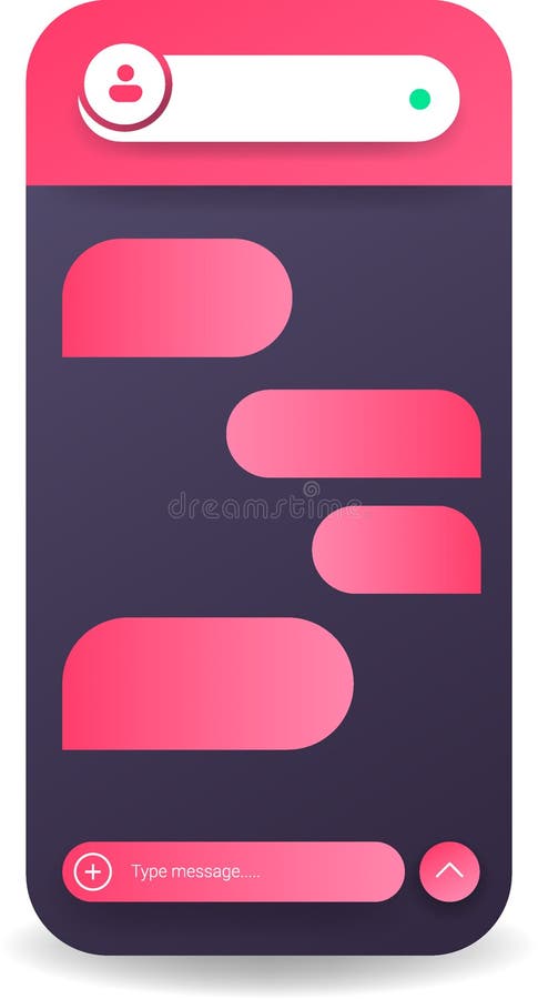 Modern Chat Interface Design with Gradient Pink Bubbles and Dark ...