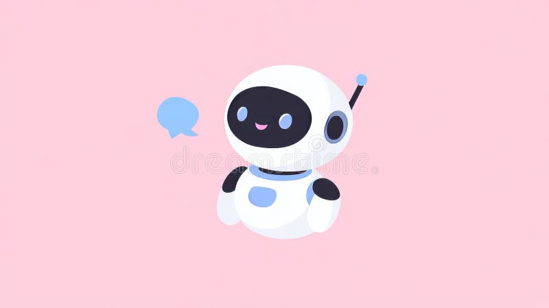 Modern Chatbot Illustration - AI Robot Character with Speech Bubbles in ...
