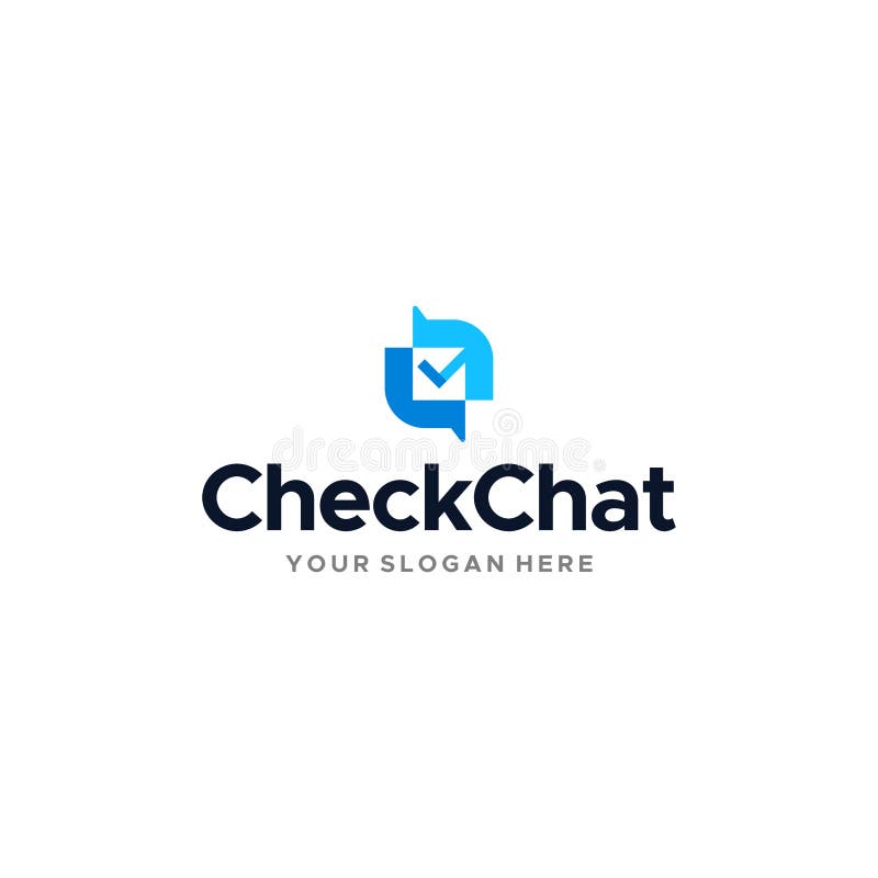 Modern Check Chat Buble Message Blue Logo Design Stock Vector ...