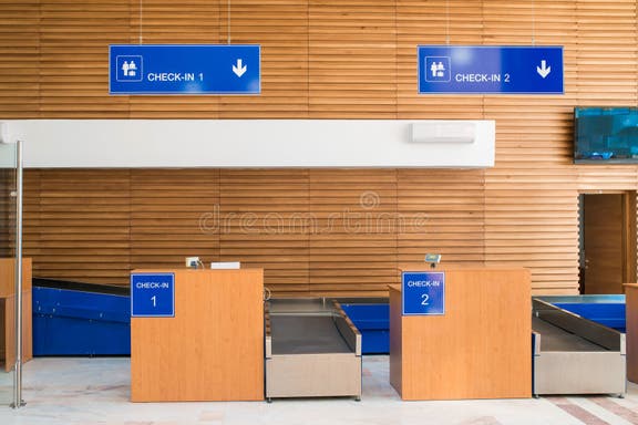 Modern Check-in Counters at Security Control Point Stock Image - Image ...