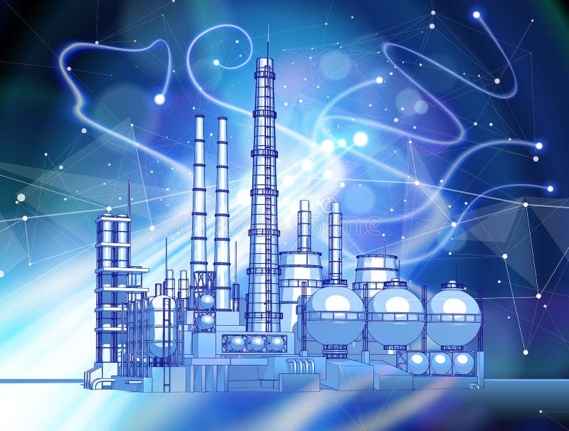 Chemical plant stock vector. Illustration of abstract - 5113930