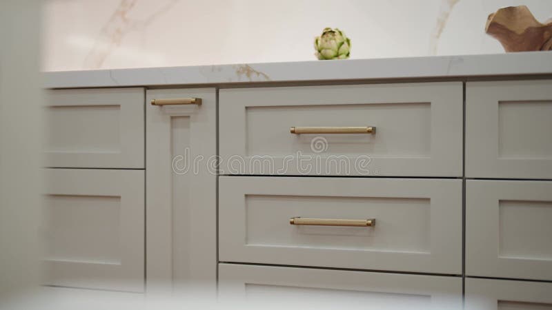 Modern Chest of Drawers Against Light-colored Wall. Minimalist Design ...