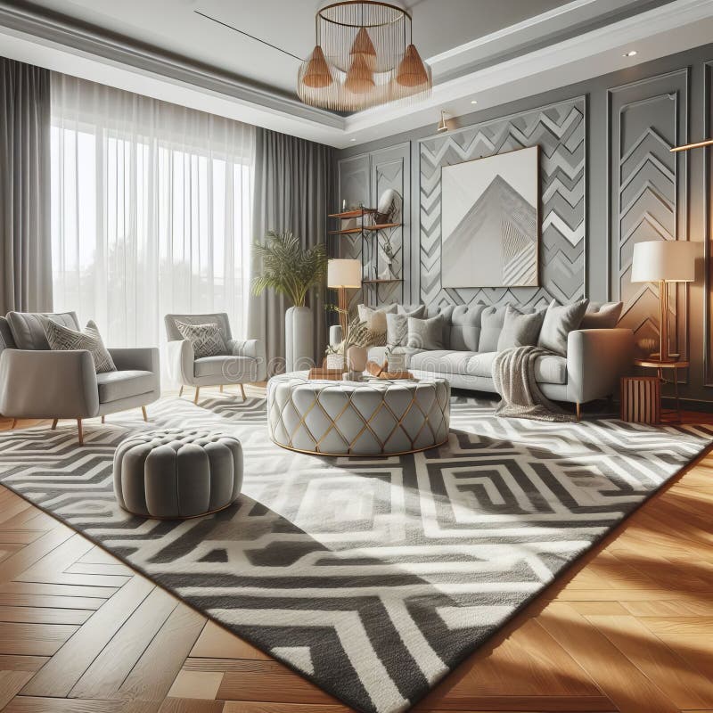 Modern Chevron Patterned Rug in Shades Rare Odd Stock Photo - Image of ...