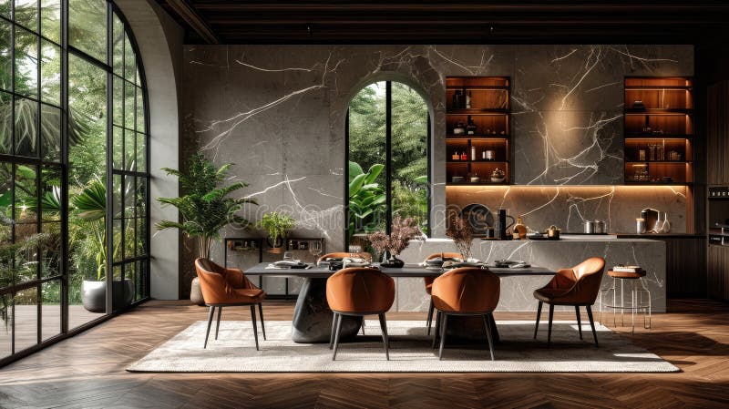 Modern Chic Dining Style stock illustration. Illustration of ...