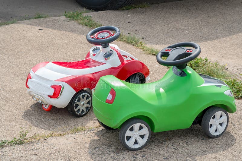 Modern Children`s Plastic Cars Stock Photo - Image of interested ...