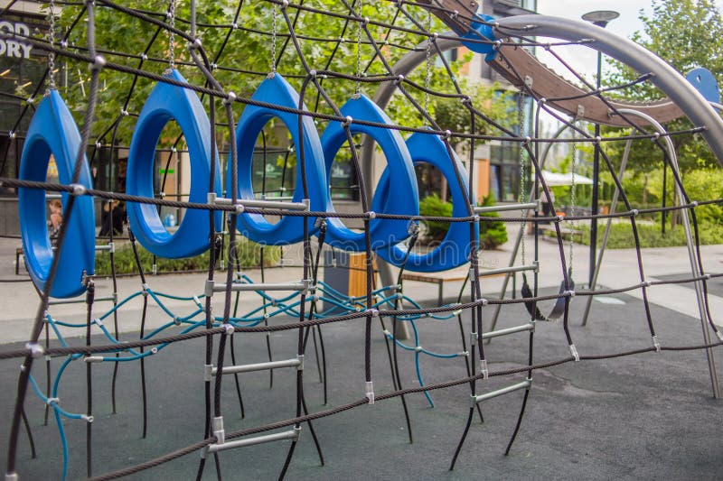 Modern Children S Playground in a New Residential Complex Stock Photo ...