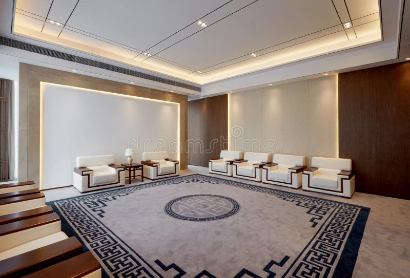 Modern Chinese Style Office, Conference Room Stock Photo - Image of ...