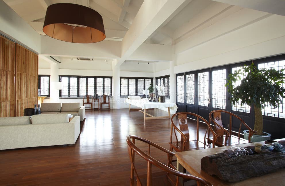 Modern Chinese type home stock photo. Image of chair - 13113058