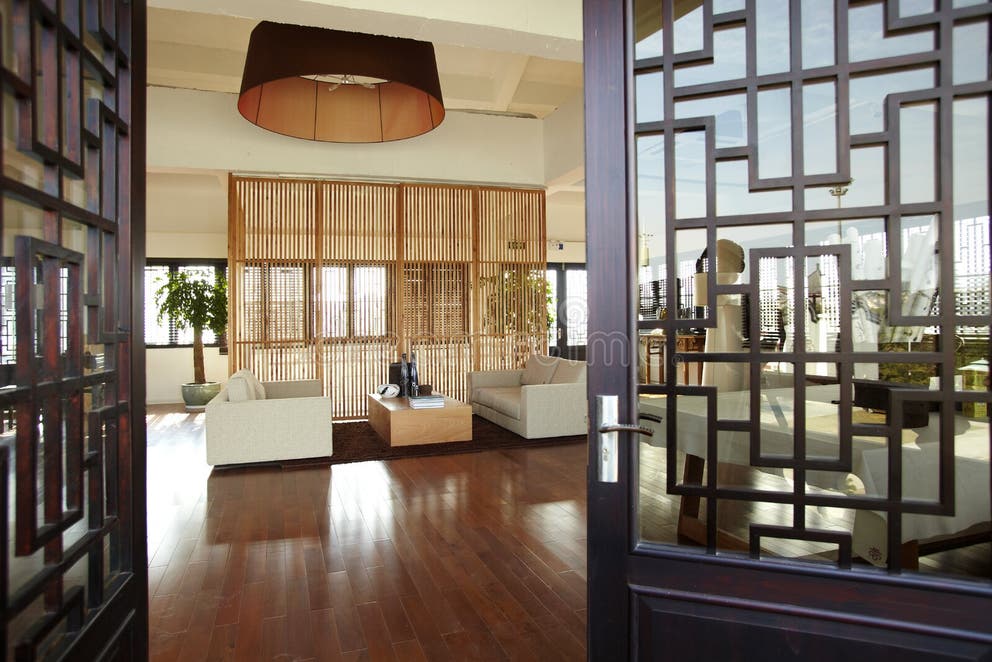 Modern Chinese type home stock photo. Image of chair - 13113090