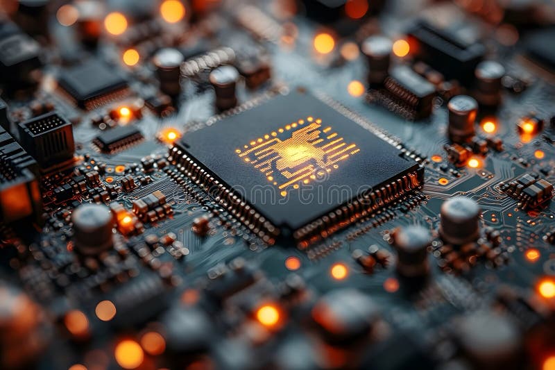 A Modern Chipset Mounted in a Futuristic Motherboard Stock Photo ...