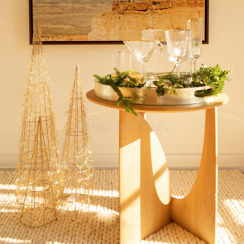 Modern Christmas Decorations in Minimal Style in Kitchen Interior ...