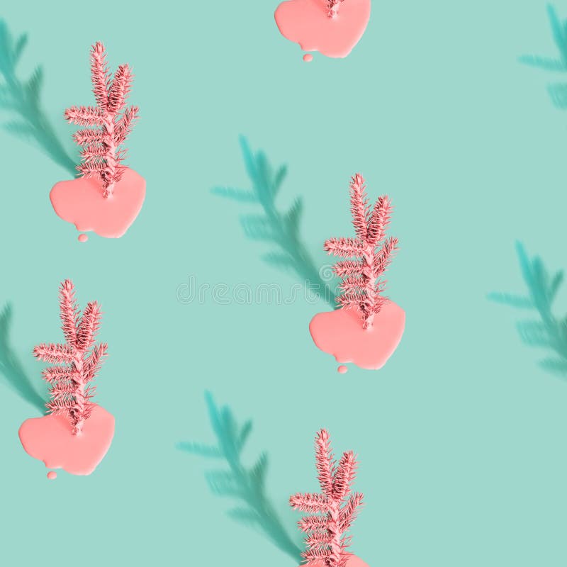 Modern Christmas Seamless Texture with Painted Christmas Tree and ...