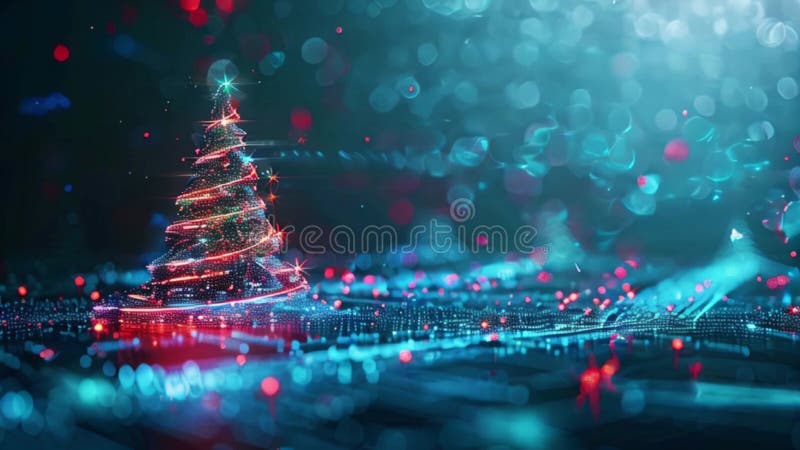 Modern Christmas Tree of the Future with Copy Space Stock Video - Video ...