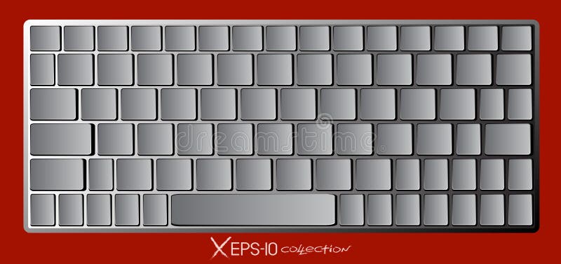 Modern Chrome Laptop Bluetooth Keyboard Isolated on Red Background ...