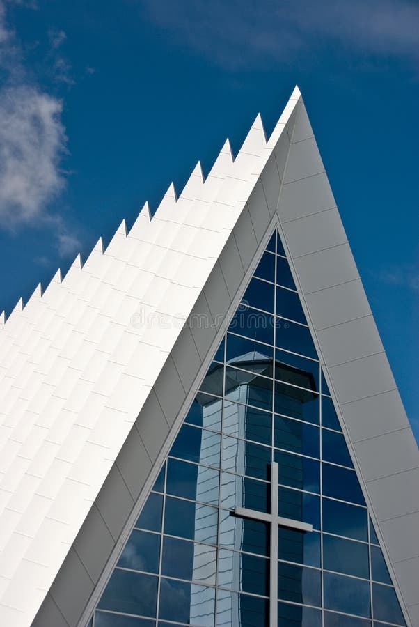 Modern Church with Reflection Stock Photo - Image of cross, reflection ...