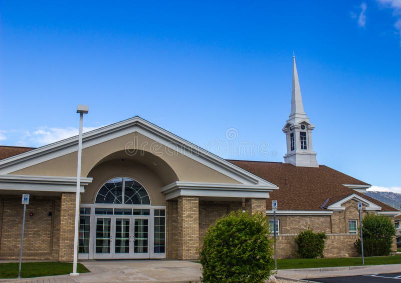 Modern Church with Steeple stock image. Image of building - 103027817