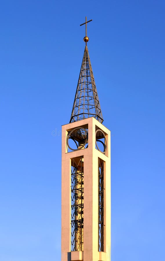 Modern church tower stock photo. Image of tower, poland - 34191072
