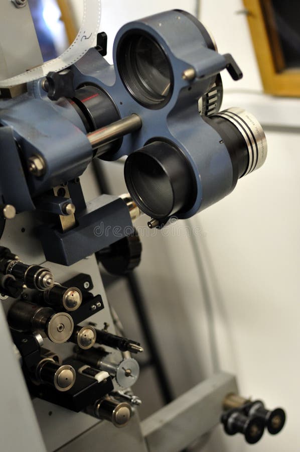 An old 35mm film projector stock image. Image of zoom - 2191373