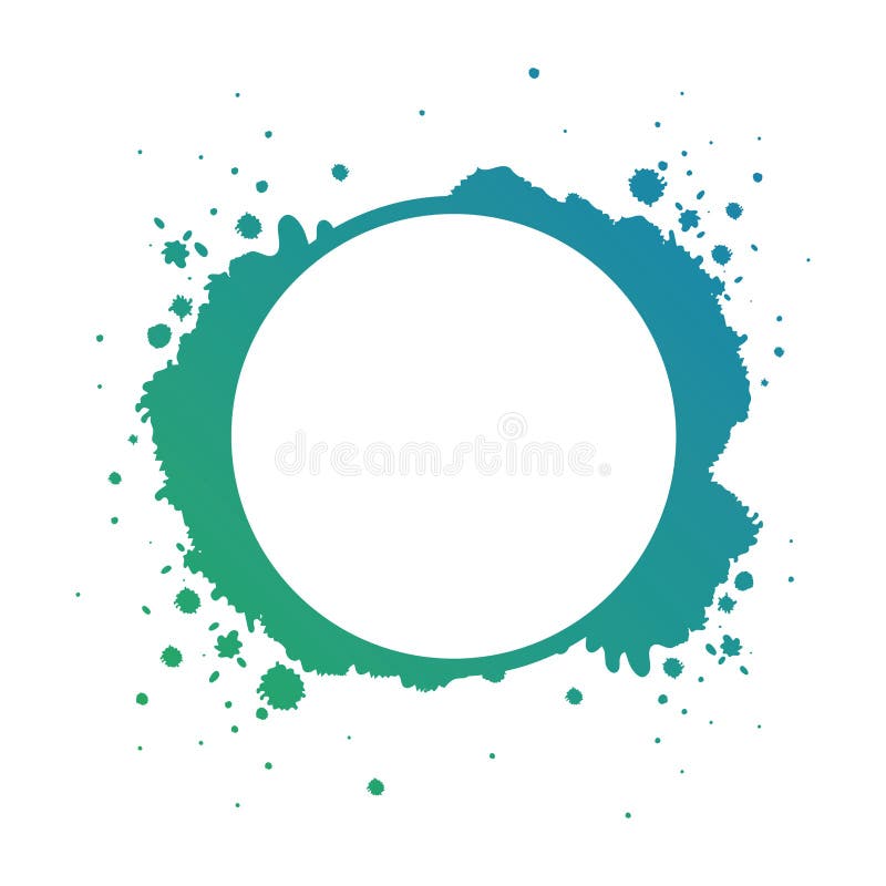 Modern Circle Frame Blue and Splash Vector Design Stock Vector ...
