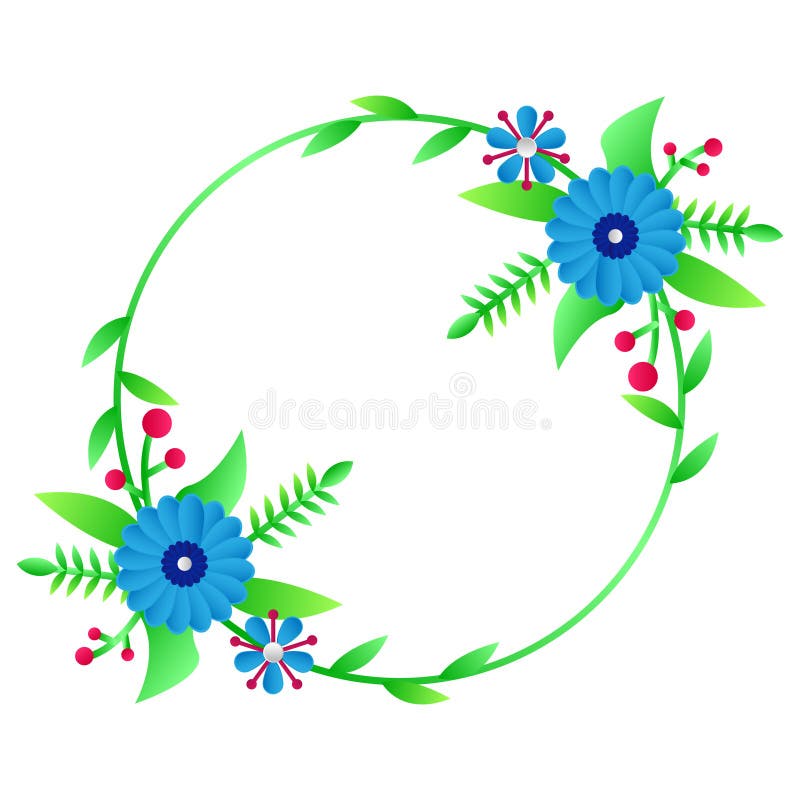 Modern Circle Frame Floral Template Design for Print Stock Illustration ...