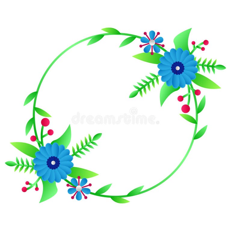 Modern Circle Frame Floral Template Design for Print Stock Illustration ...