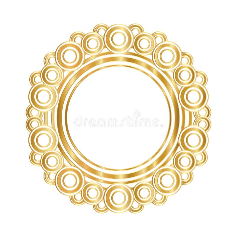 Modern Circle Frame Gold Vector Design Stock Vector - Illustration of ...