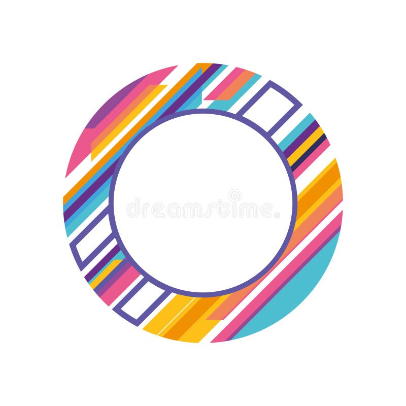 Modern Circle Frame Multicolored and Striped Vector Design Stock Vector ...