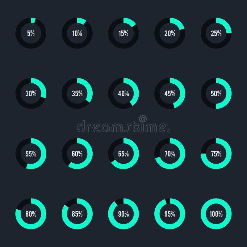 Modern Circle Progress Bar Icon Set Illustration Stock Illustration ...