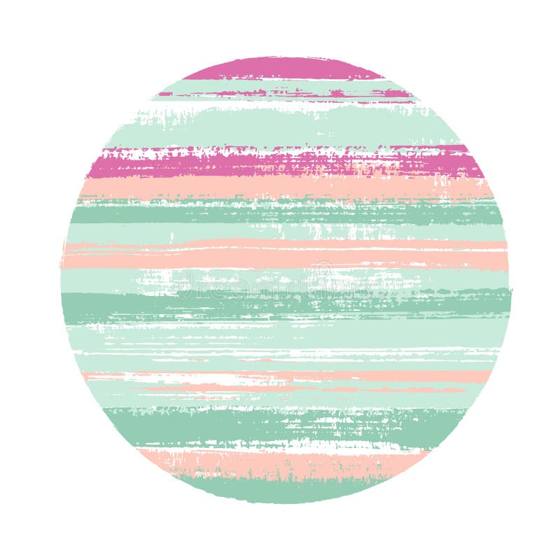 Circle Geometric Shape of Horizontal Stripes with Paint Textire. Logo ...