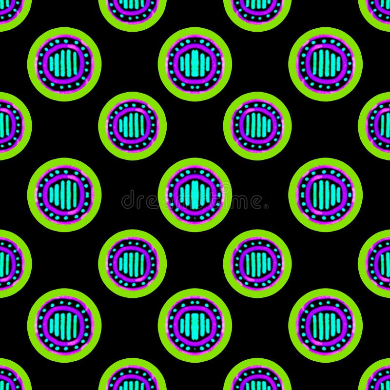 Modern Circles Motif Seamless Pattern Stock Illustration - Illustration ...