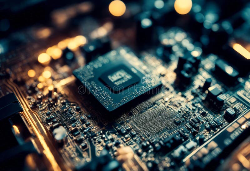 Modern Circuit Gpu Card Close View Stock Illustration - Illustration of ...