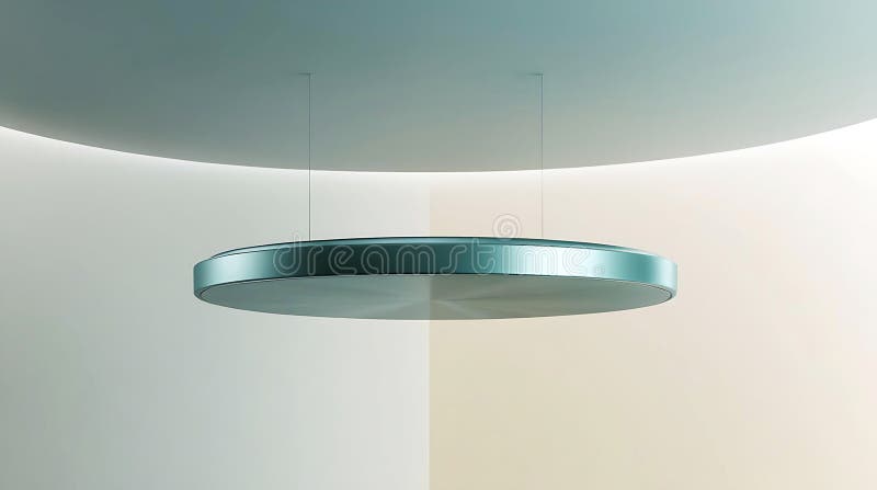 Modern Circular Ceiling Fixture Against a Neutral Background Stock ...