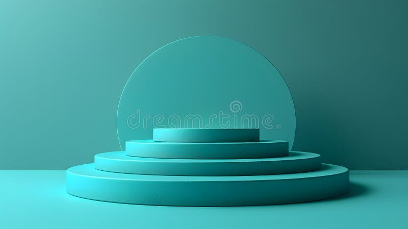 Modern Circular 3D Platform with Layered Steps. Stock Illustration ...