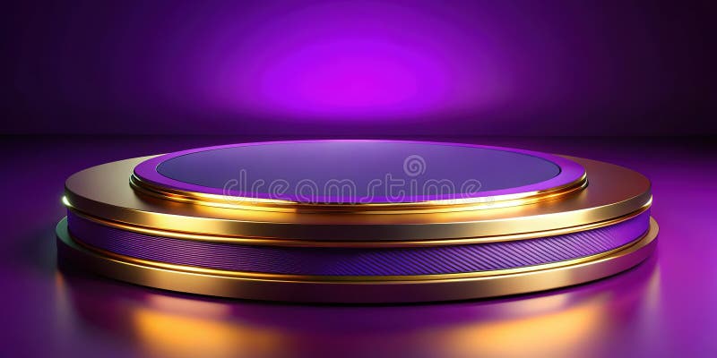 Modern Circular Gaming Platform with Golden Accents a Futuristic ...