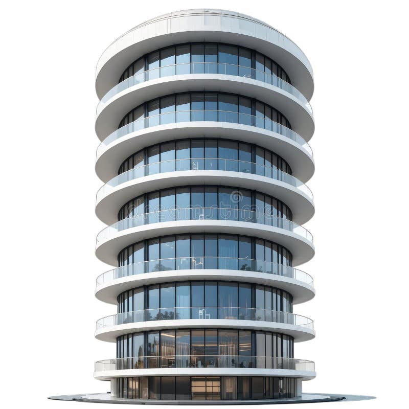 Modern Circular Glass Building with Unique Architectural Design Stock ...