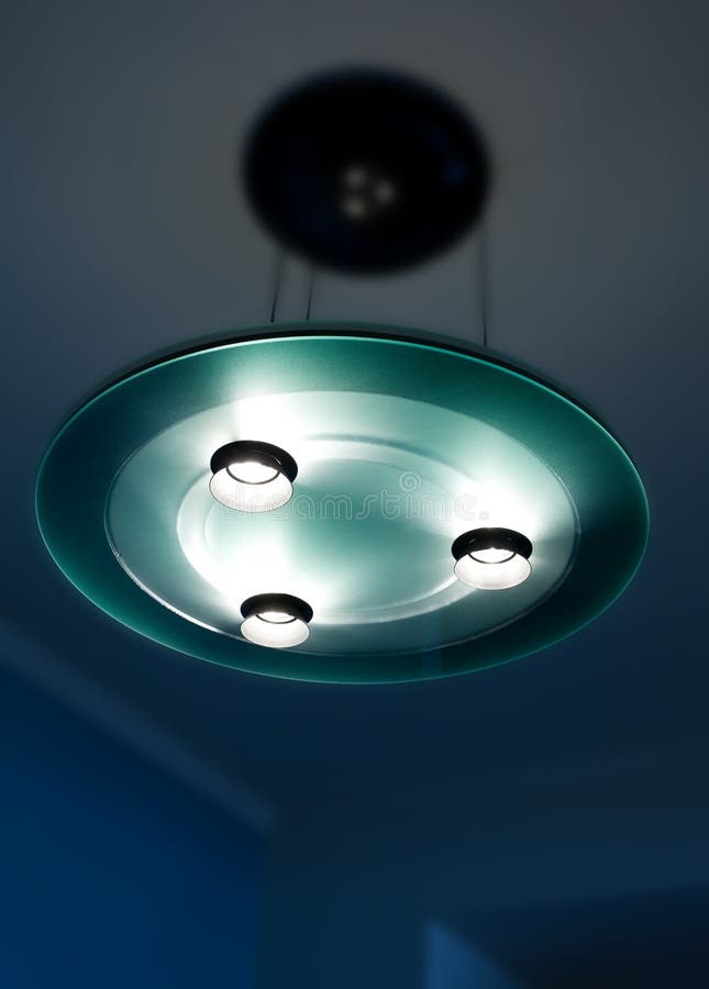 Modern Circular Light Fixture Stock Photo - Image of indoors, clear ...
