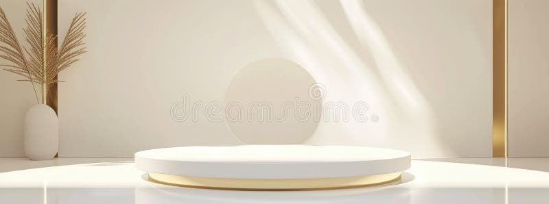 Modern Circular Podium with Warm Ambient Backlighting Stock Image ...