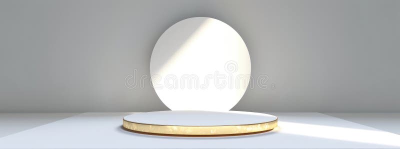 Modern Circular Podium with Warm Ambient Backlighting Stock Photo ...