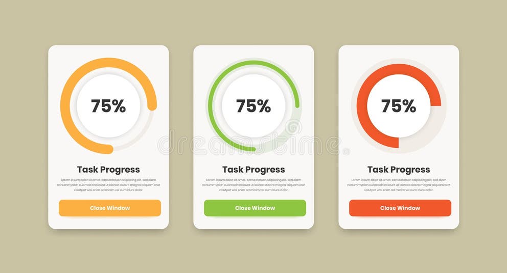 Modern Circular Progress Graph Popup Ui Element Design for Mobile and ...