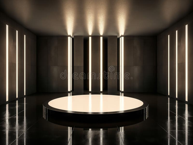 Modern Circular Stage Dark Room Vertical Lighting Stock Photos - Free ...