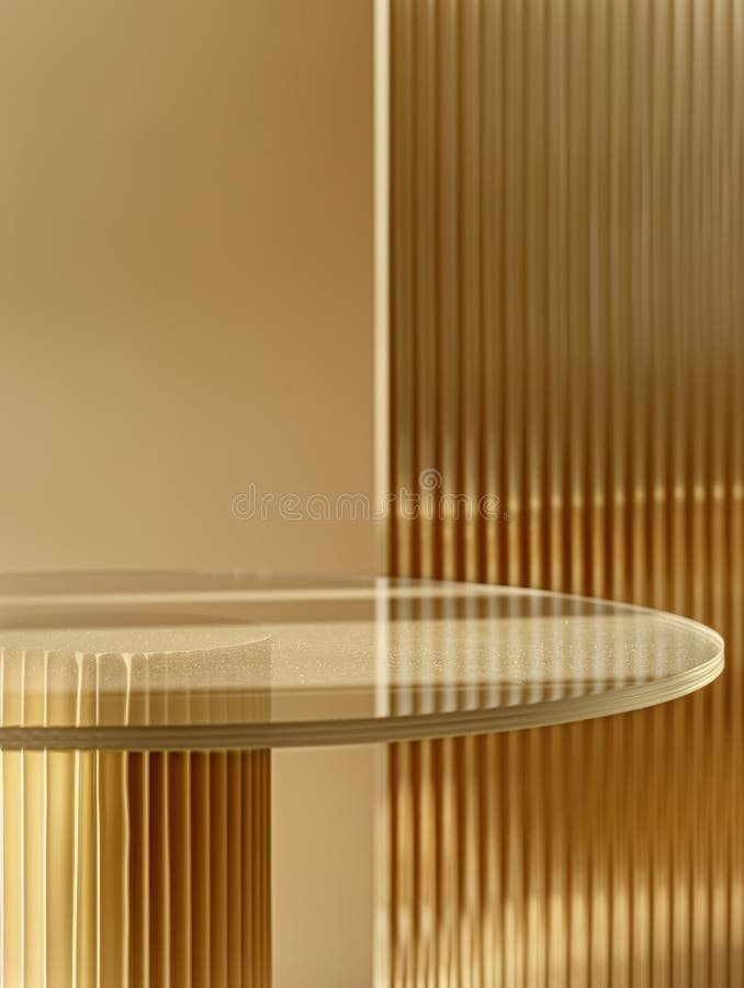 Modern Circular Table with Reflective Surface Stock Illustration ...